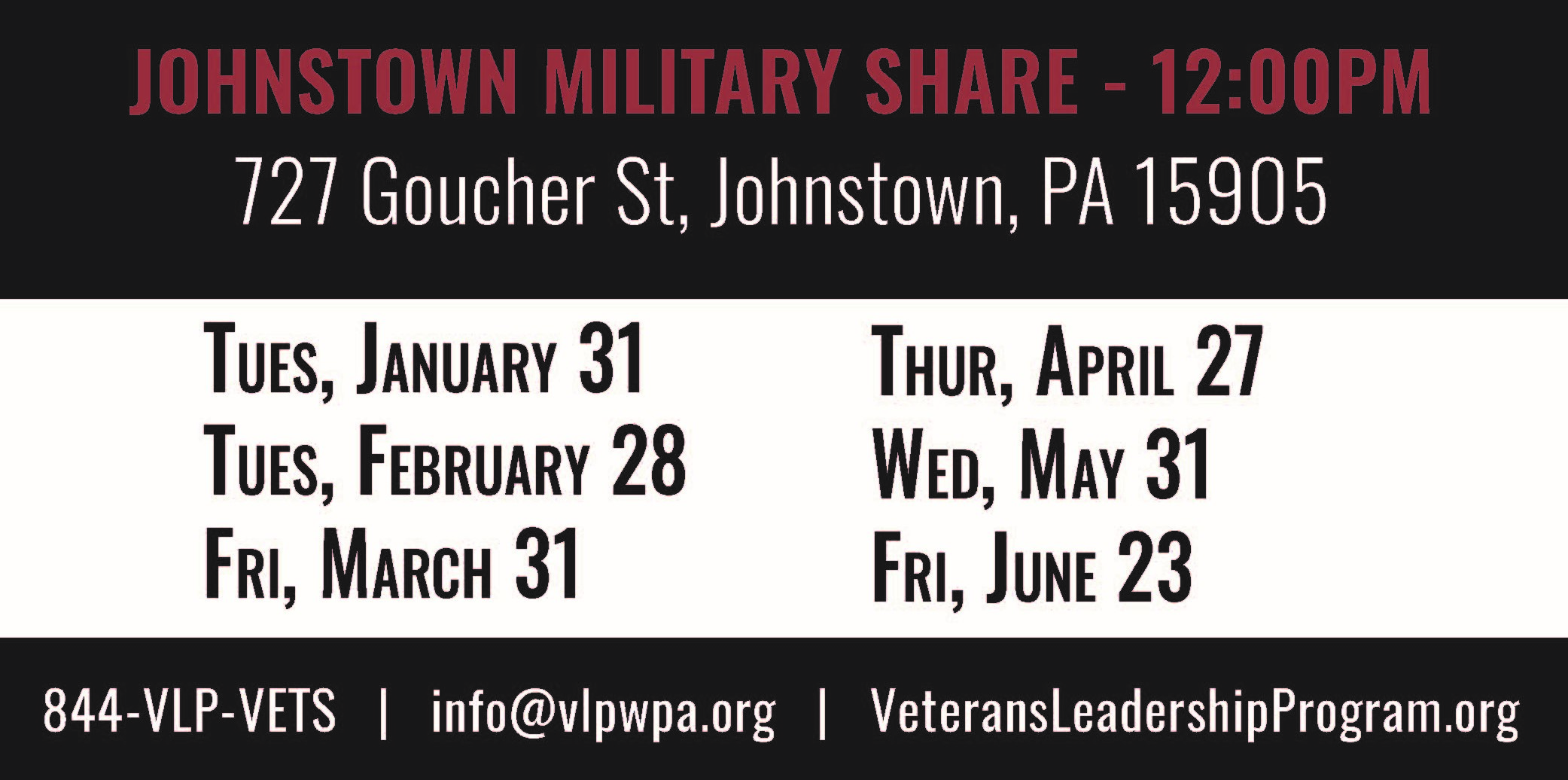 JOHNSTOWN MILITARY SHARE FOOD DISTRIBUTION - Veterans Leadership Program